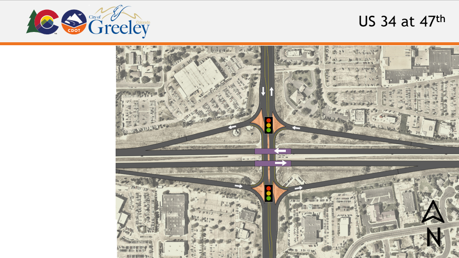 US 34 at 47th in Greeley project map and signal installation — Colorado ...