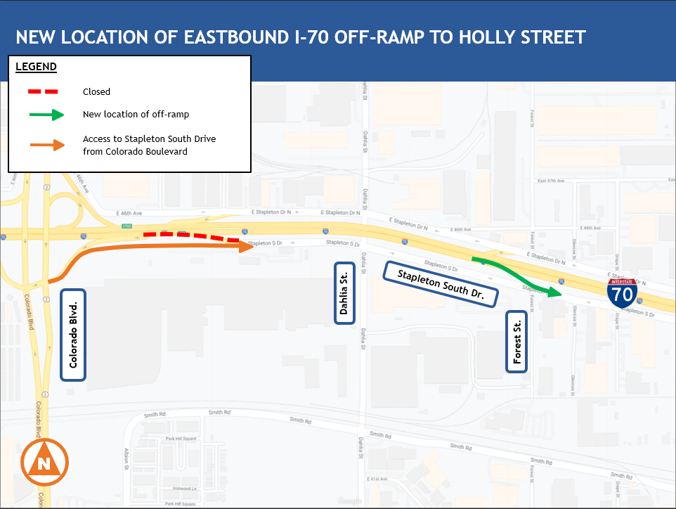 New Location of Eastbound I-70 Off-ramp to Holly Street - Central 70 ...